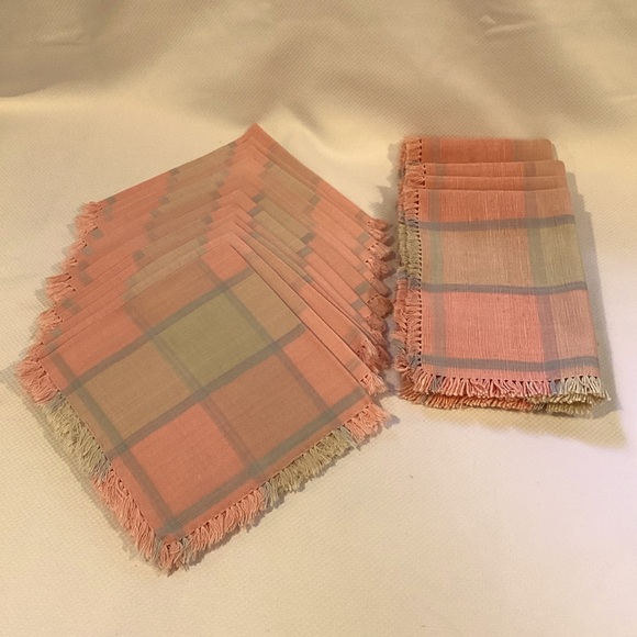 Dining | Vintage Table Liners Lot Of 4 Place Mats And 12 Napkins Cotton ...